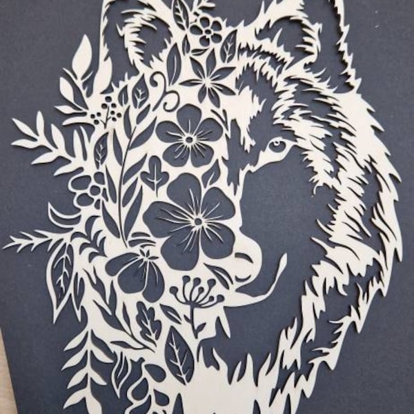 Wolf Cut File, Svg for Cricut, Cnc File, Laser Cut, Wolf Stencil, Wood ...
