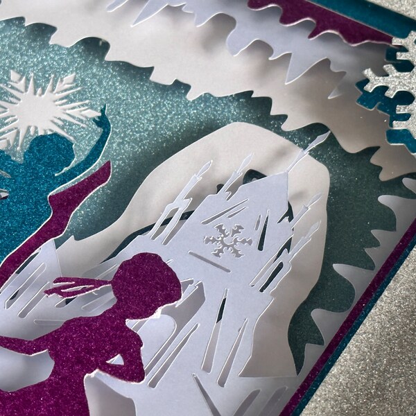 Frozen Elsa and Ana Paper Cutting Light Box, 6 LAYER Template Files ...