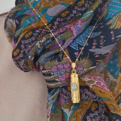 Keya Flower Perfume Bottle Necklace Tiny Spoon Aromatherapy Pendant ...