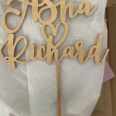 Custom Cute Heart Wedding Cake Topper Heart Wedding Topper - Etsy UK