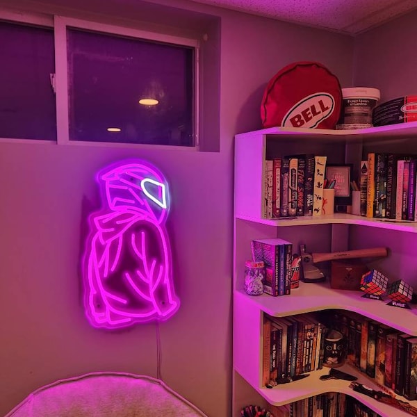 Motorcyclist Neon Sign, Cool Man Sign, Motorcycle Helmet Light Sign ...