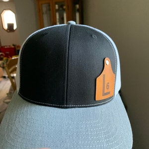 YOUR BRAND Leather Ear Tag Trucker Hat Personalized With - Etsy