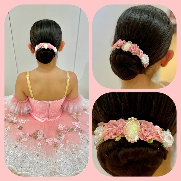 Bun Blossoms "summer Skies" Hand Sewn Ballet Bun-wrap 3" and 6”, Made ...