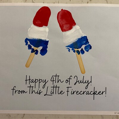 Happy 4th of July Footprint Art Fourth of July Footprint Craft for ...