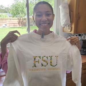 CUSTOM University Bubble Letter Embroidered Crewneck, Hoodie or Shirt ...