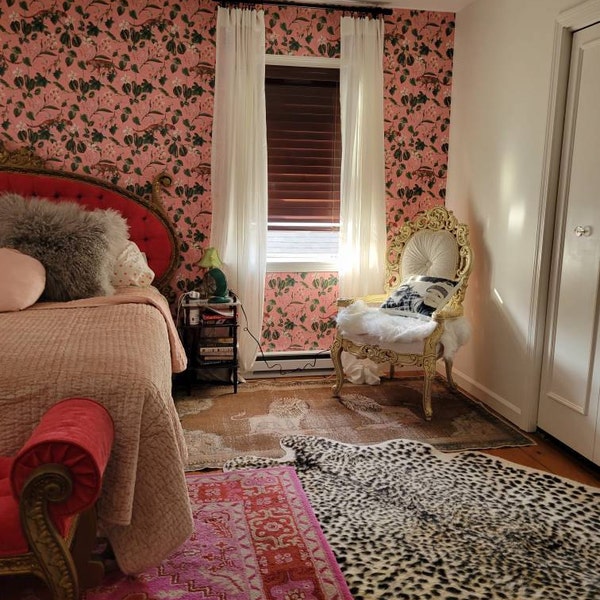 BLUE FLORAL, Timeless Floral Wallpaper, Wispy Flower, Removable Peel ...