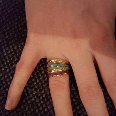 Stacking Rings / Thin Stacking Rings / Patina Stackable Rings / Stack / Silver Stack Ring ...