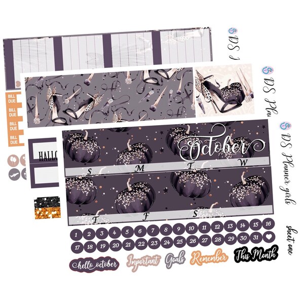 Halloween Paper Pack, Glitter Digital Seamless Patterns Fall Surface ...