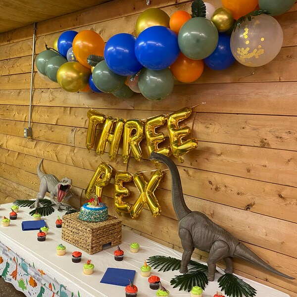 Three Rex Balloons 3 Rex Balloons Dinosaur Party T Rex Balloon Dinosaur ...