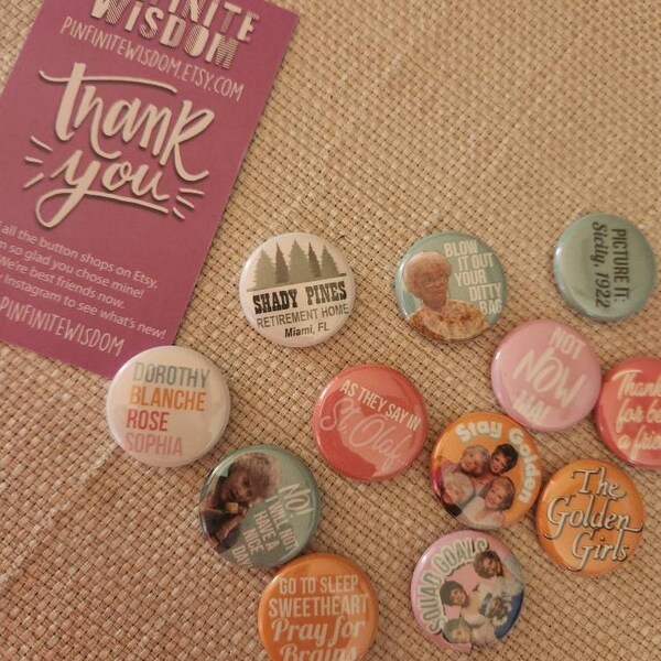Golden Girls Quotes, Set of 12 1-inch Buttons or Magnets - Etsy