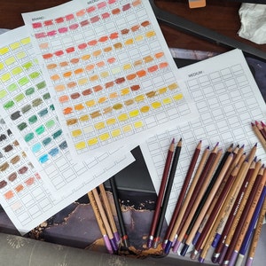 3 Color Blends Combination Chart Sheet Printable PDF Download, Color ...