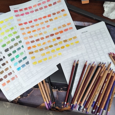 Set of 3 Color Swatch Chart Digital Printable, 64 48 36 Color Swatch ...