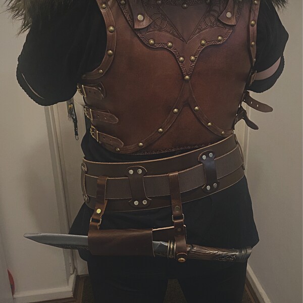 Hero Belt in Heavy Leather for Larp or Cosplay, Gladiator, Barbarian or ...