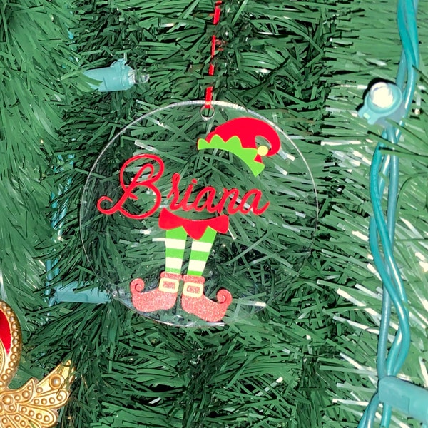 Personalized Elf Ornament Acrylic Christmas Ornament With Name Custom ...