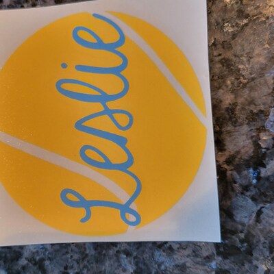 Tennis Ball Decal Sticker I Choose From 45 Colors I 100 Fonts I Name ...