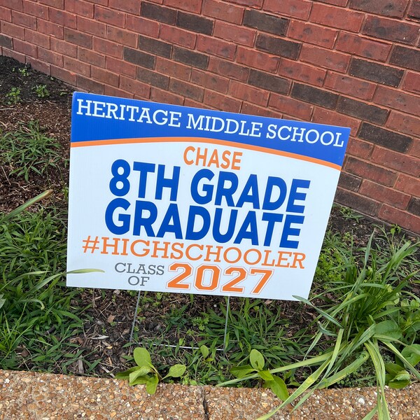 8th Grade Graduation Yard Sign Wire Stake Incl., Senior 2024, DIY File ...