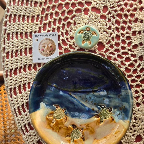 Sea Turtle Medium Side Dish Plate Ceramic Dinnerware - Etsy