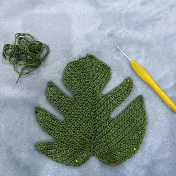 Digital Crochet Pattern Monstera Leaf Coaster - Etsy