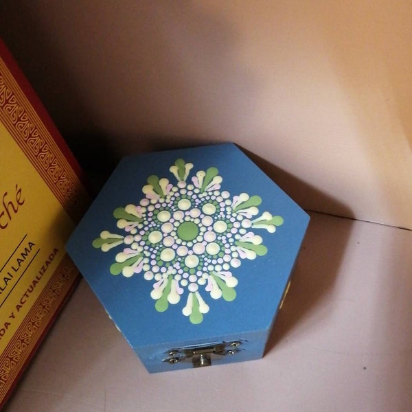 Dot Mandala Box, Painted Mandala Box, Mandala Trinket Box, Wooden ...