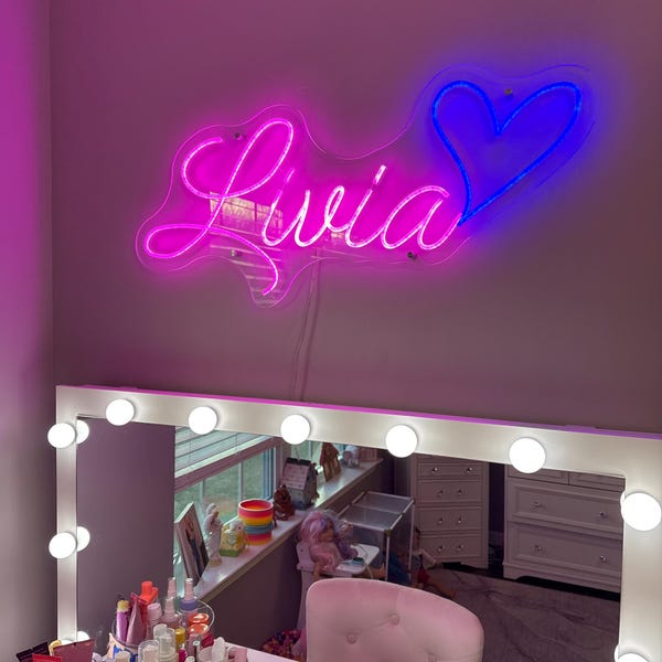 Custom Neon Sign Name for Kids Bedroom, Neon Sign Led Light Neon Signs ...