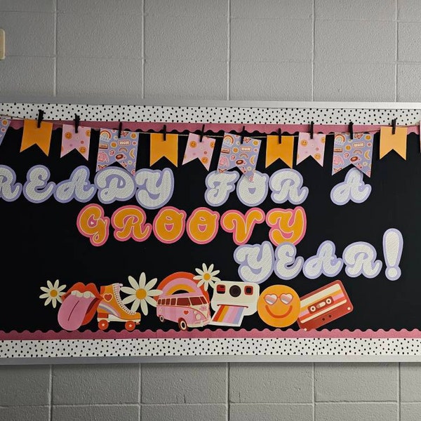 Retro Back to School Classroom Decor, Bulletin Board Kit, Classroom ...