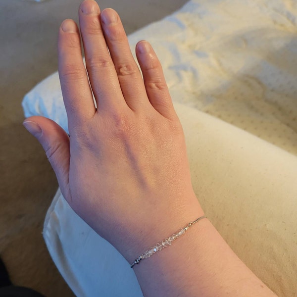 Apatite Bloodstone Amethyst and Dumortierite Stone Bracelet Dainty Blue ...