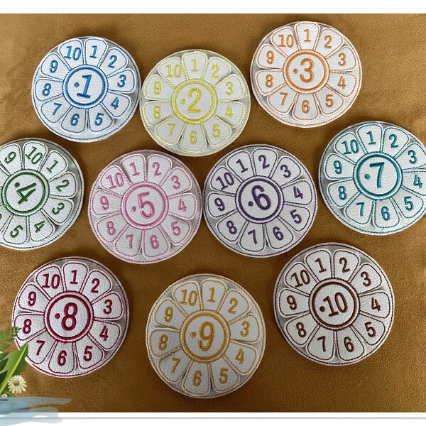 Multiplication Flower 1x-12x Tables Embroidery Design 4x4 - Etsy