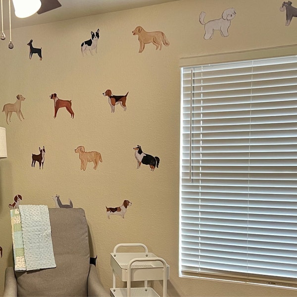 Cute Dogs Decal, Dog Decal, Doggie Decal, Dog Decor, Dog Sticker, Dog ...