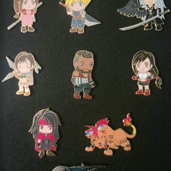 Final Fantasy VII 7 FF7 FFVII Enamel Pins Full Set - Cloud Sephiroth ...