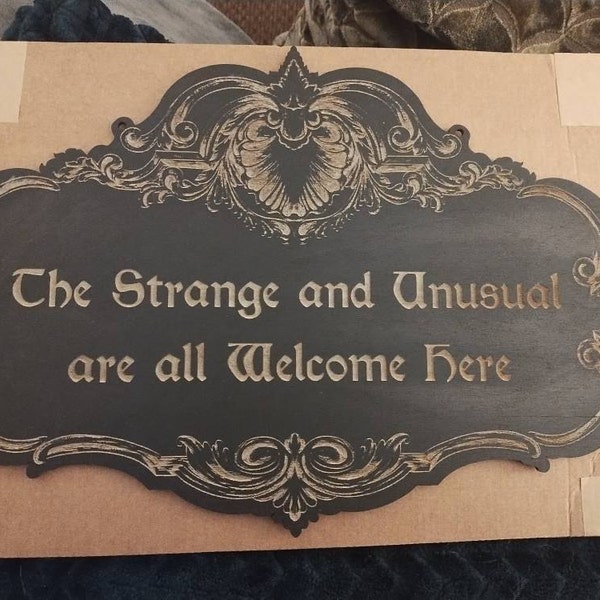 Victorian Wood Engraved Wall Art, Gothic Decor, Door Sign - Etsy