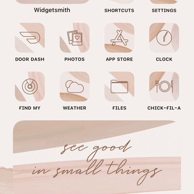 200 Boho App Icons, Ios 14 Minimalist Icons, Cream Beige Aesthetic Home ...