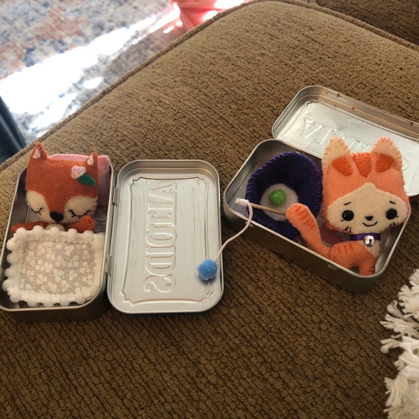 Felt Travel Wee Kitten and Cat Toy Altoid Tin Travel Toy - Etsy