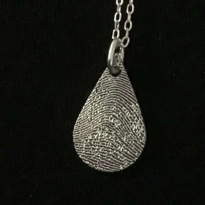Tiny Teardrop Fingerprint Necklace Dainty Fingerprint Pendant Loved One ...