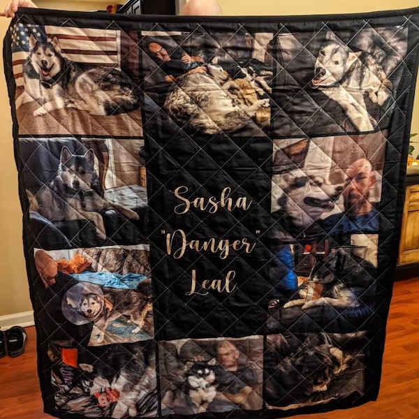 Custom Photo Quilt, Photo Quilt, Memory Quilt,dog Quilt,dog Mom,dog ...