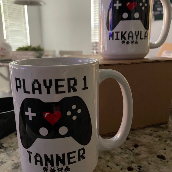 Gamer Couple Mug - Personalized Engagement Mug for Gamer - Player 1 ...