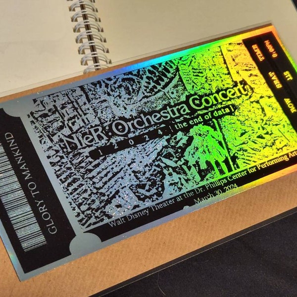 Personalised Ticket, Foil Concert Ticket, Tickets Gift, Golden Ticket ...