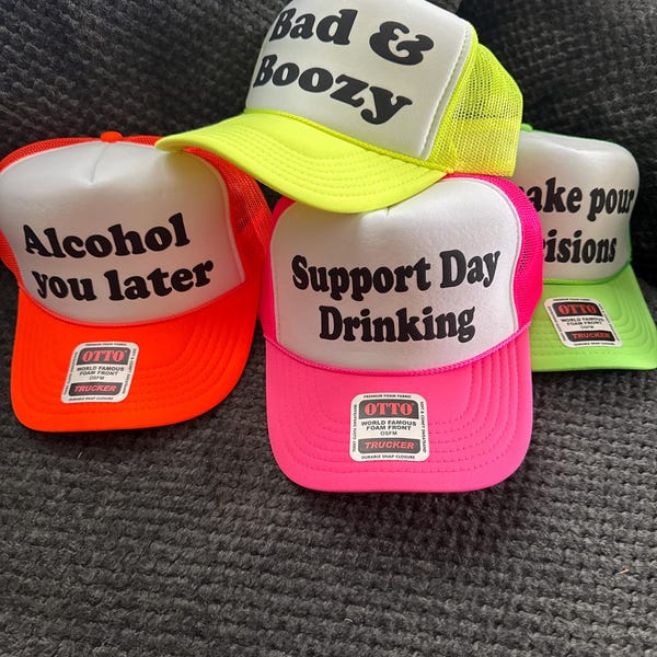Ship Happens Hat/ Cruise Hats/neon Trucker Hats/ Pool Party /beach ...