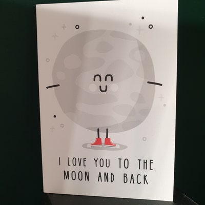 Valentines Card.i Love You to the Moon and Back.funny Valentine's Card ...
