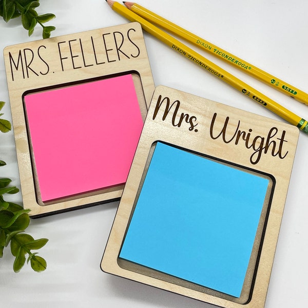 Minimalist Teacher Gift Post-it Note Holder Svg, Educator Post It ...