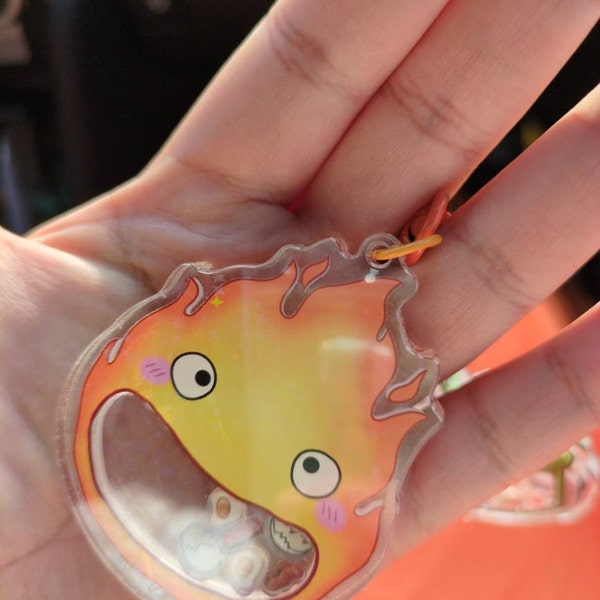 Fire Spirit Shaker Keychain | Castle Demon Acrylic Charm | Anime Kawaii ...