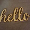Hello Script Wood Sign -wood Sign Art, Wooden Hello, Hello Sign, Laser ...