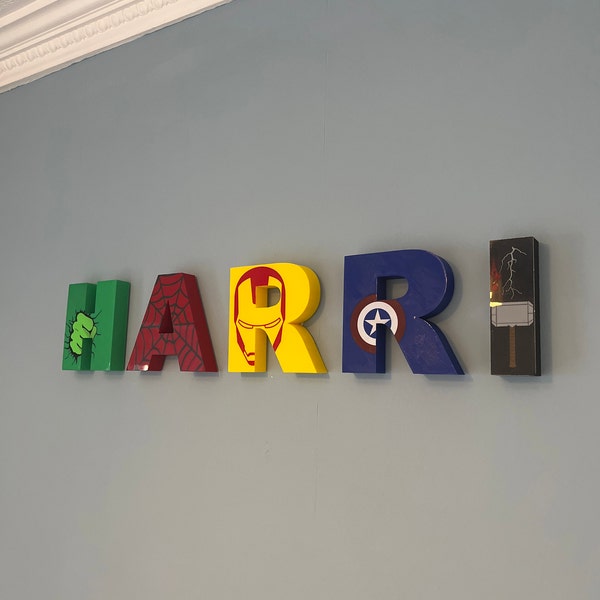 Custom Made Personalised Marvel Superhero Themed Letters High Quality ...