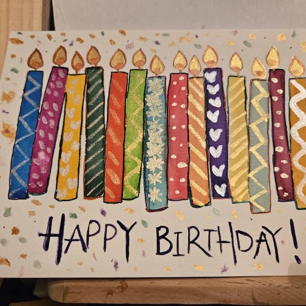 Candle Birthday Card Digital Printable Traceable Outline for Coloring ...