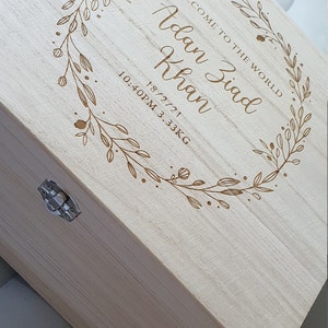 Personalised Wooden Baby Box Engraved Baby Box Baby Memory - Etsy