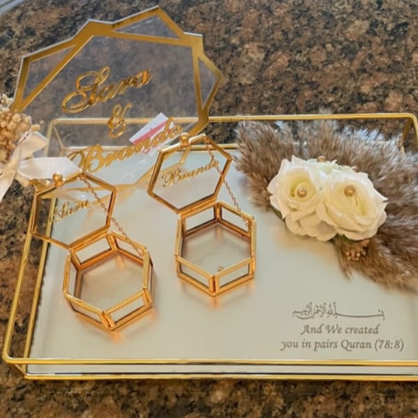 Personalized Nikkah Ring Plate and Sign, Nikkah Ring Tray, Nikkah Ring ...
