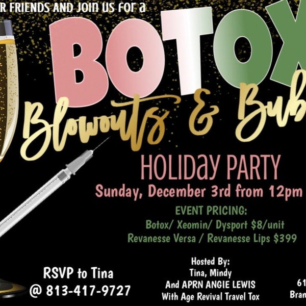 Botox Party Invitation, Botox and Bubbly Invite, Bachelorette Party ...