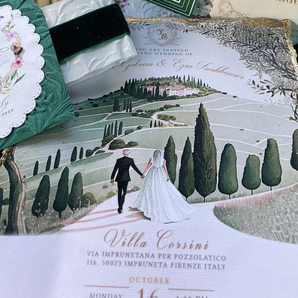 Vintage Tuscan Wedding Invitation: Florence Italy Design (digital ...