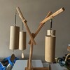 Natural Cherry Wood Single Chime Stand Hand Chimes CHIMES NOT INCLUDED ...