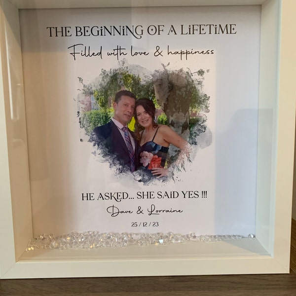 Personalised Engagement Gift Engagement Photo Frame Gift for Her ...