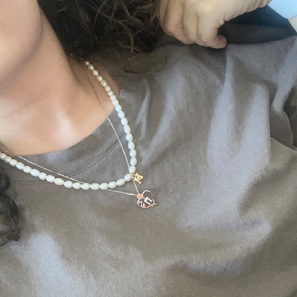 Dainty Cute Flower Necklace Daisy Flower Necklace Beaded Pearl Necklace ...